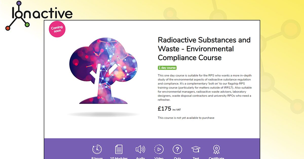 Online Radioactive substances and waste compliance training course